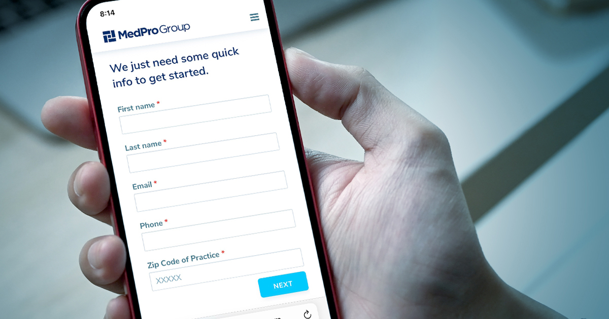 Get a quote for physician's malpractice insurance | MedPro Group ...